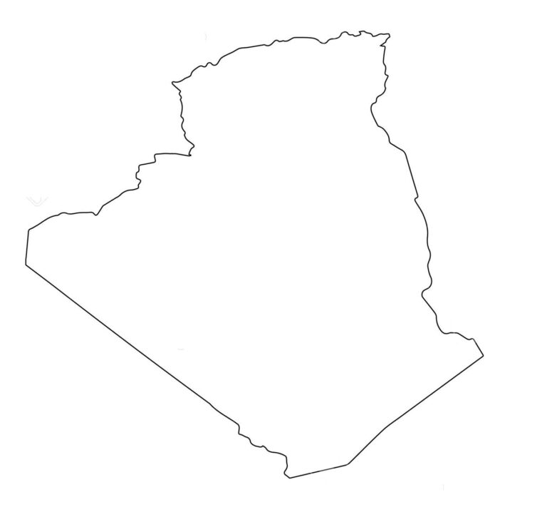 Download Free Printable Blank Outline Map of Algeria