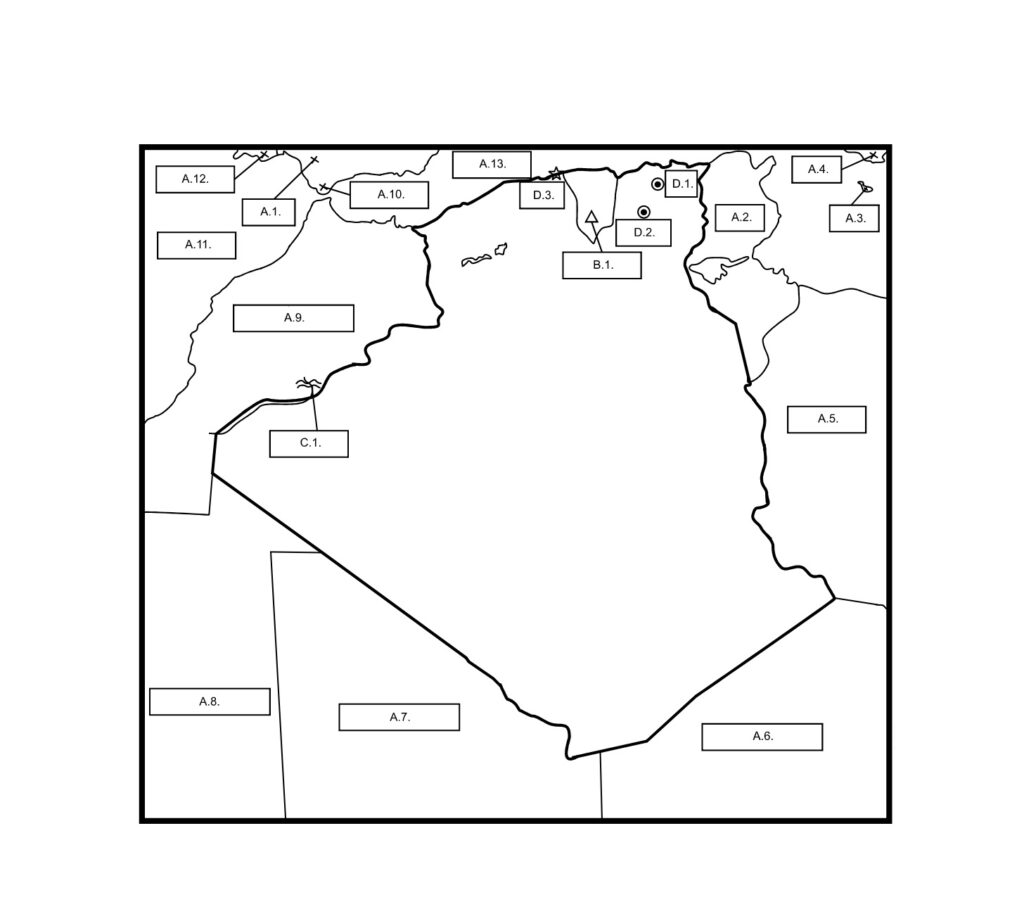 Download Free Printable Blank Outline Map of Algeria