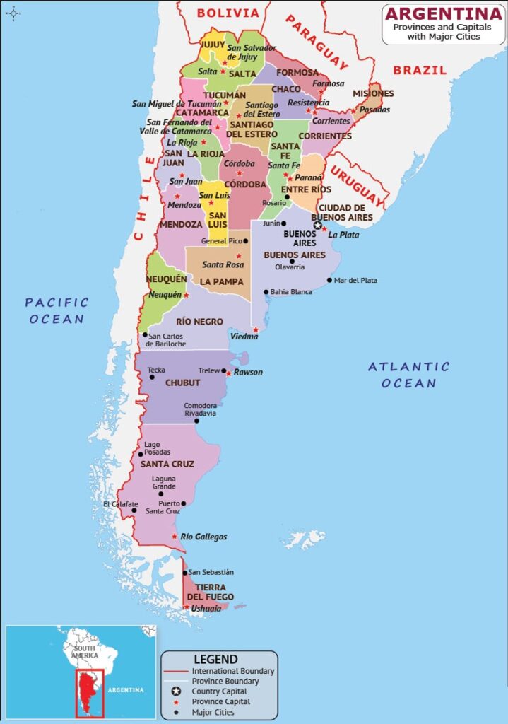 Download Free Printable Blank Outline Map of Argentina