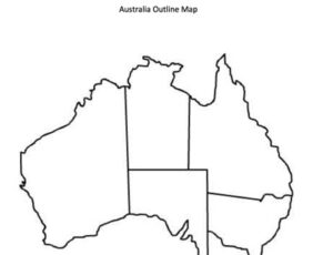 Free Printable Outline Blank Map of Australia